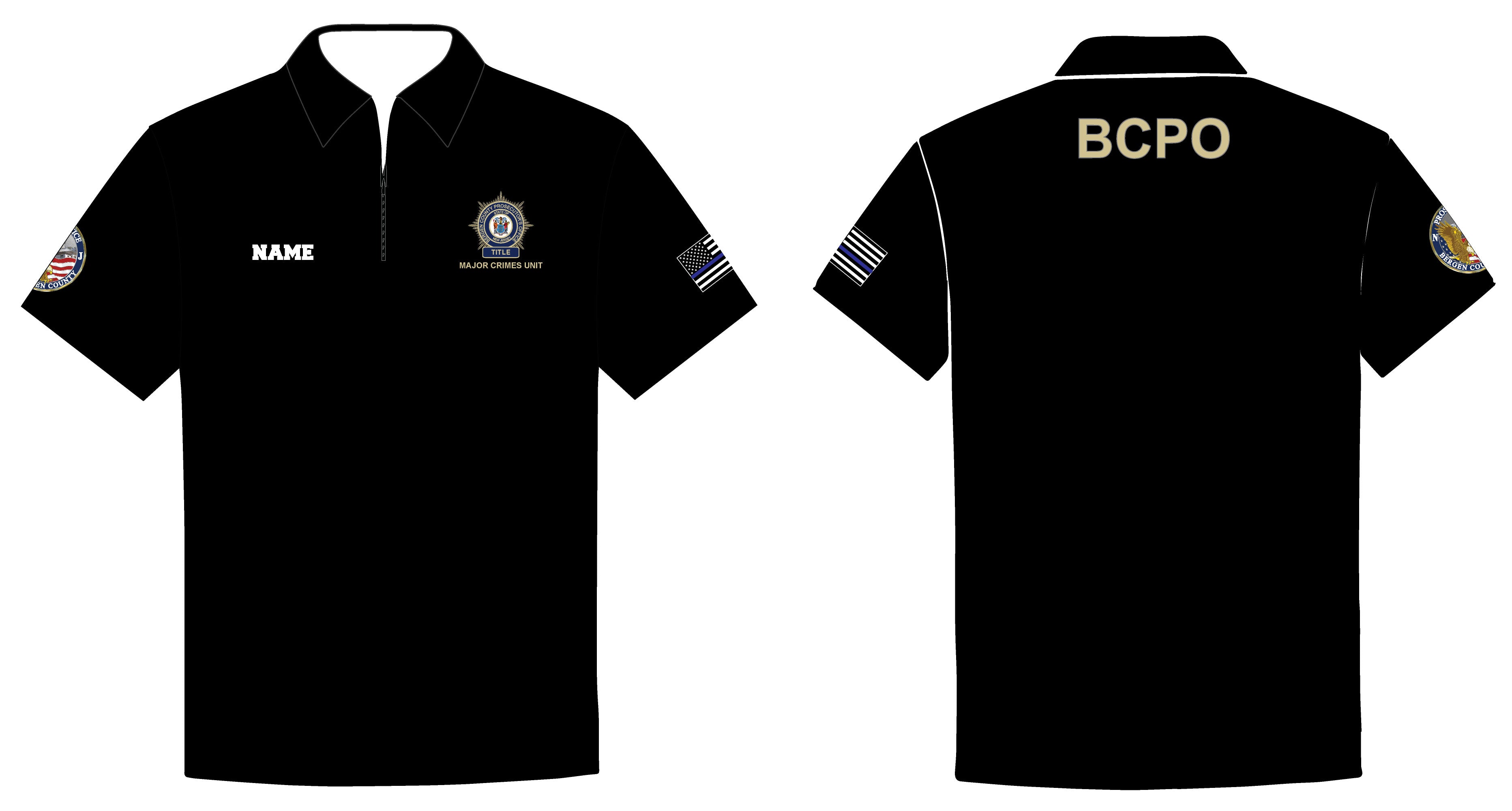 BCPO Officer's Sublimated Polo - Solid Black – 5K Sports